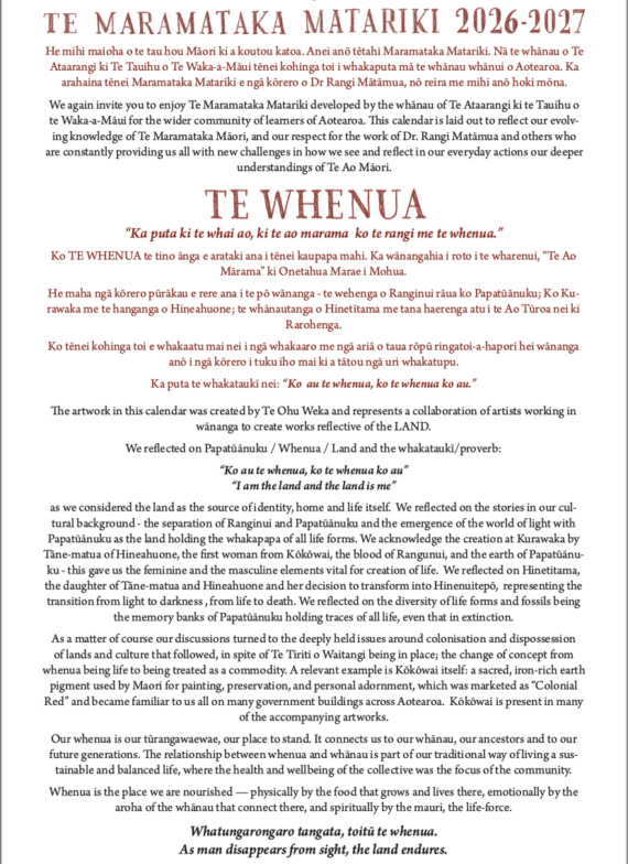 * Maramataka Matariki 2026-2027 Lunar Calendar ORDER NOW - Te Ataarangi ...